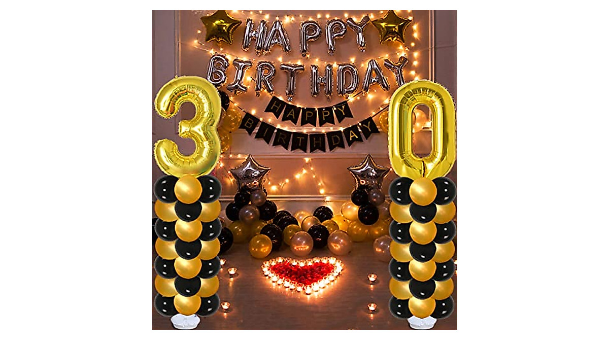 30th Birthday Balloons for Him - Cheers to 30 Years