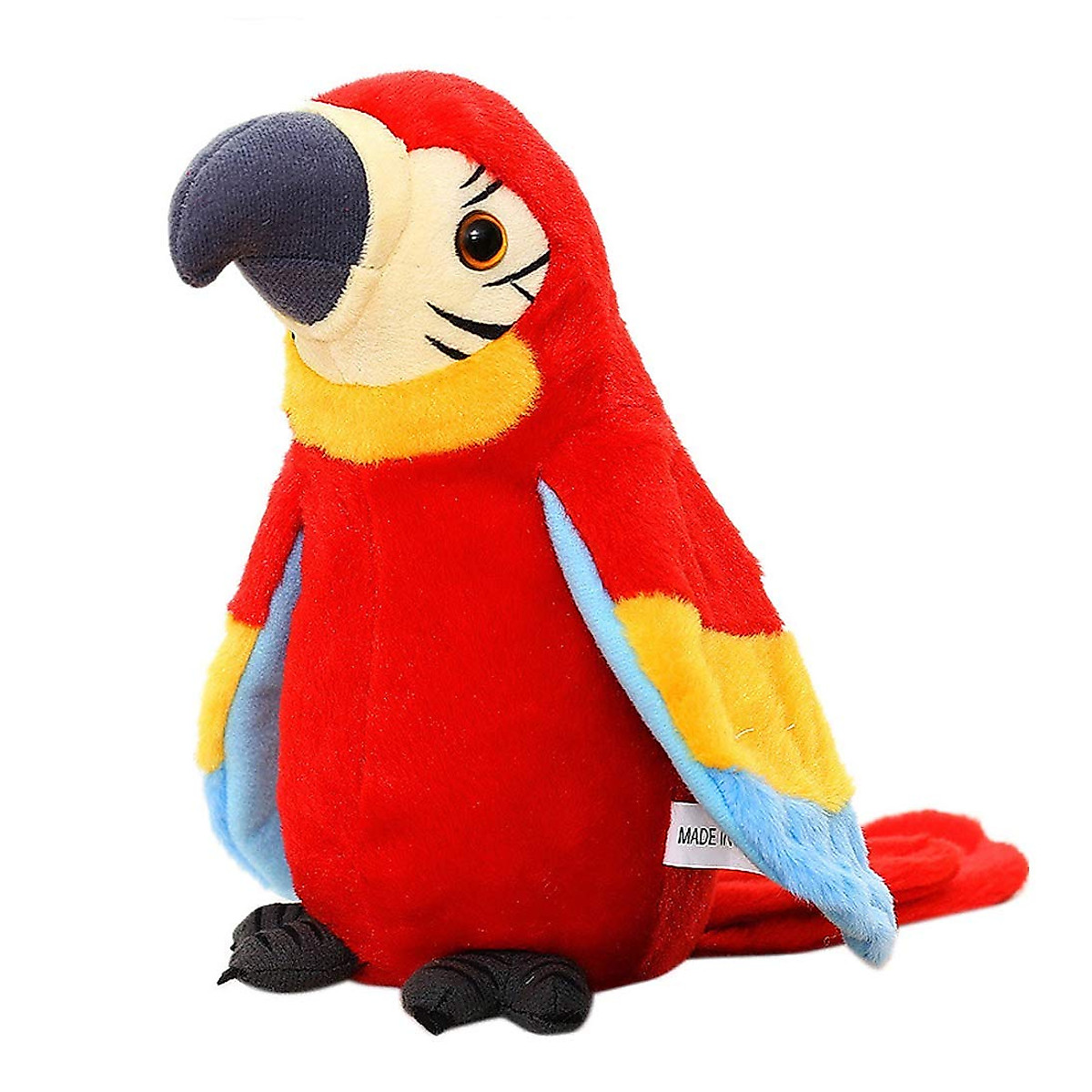 9'' Cute Talking Parrot Repeats What You Say Electronic Interactive Plush Toy Stuffed Animal Record Parrot Waving Wings Funny Bird Toys for Children Girls Boys Best Xmas Gift (Red Parrot)