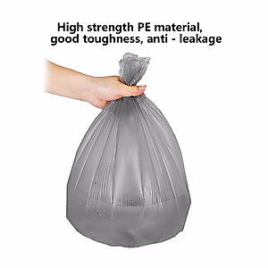 5 Rolls Small Trash Garbage Bags, 4 Gallon Strong Thin Material Disposable Kitchen Garbage Bags, Durable Plastic Trash Bags for Office Home Bedroom Garden Waste Bin, 100 Counts (Silver)