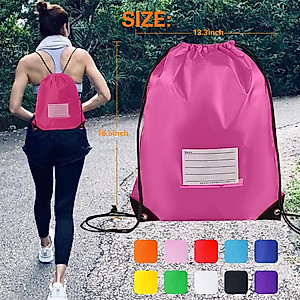20 Pcs Drawstring Bags,Bulk Draw String Backpack, DIY Gym Sports Cinch Bag Sackpack for Women Men, Pink