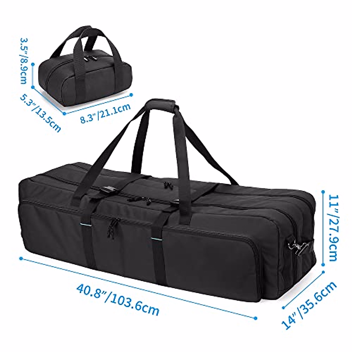 samdew Telescope Case, Double-layer Telescope Bag for Astronomical Telescope Storage, 40.8" Padded Telescope Carry Case Compatible with Celestron Telescope, Bonus Accessories Bag & Shoulder Strap