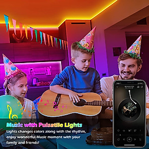 Aulimhti 100ft Led Strip Lights,Bluetooth APP Control Music Sync LED Lights for Bedroom,Led Lights with Remote,5050 RGB Color Changing Lights for Room Party (70FT)