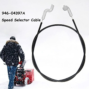 Hirldeea 946-04397A Speed Selector Cable for MTD Craftsman Cub Cadet Troy-Bilt Yard Machines Snowblowers 746-04397 746-04397A, Cable Length 23.5"