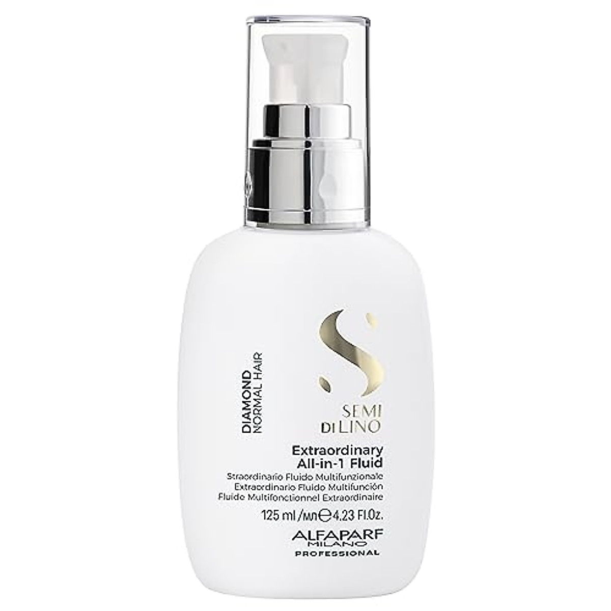 ALFAPARF MILANO Semi Di Lino Diamond Extraordinary All-in-1 Leave In Fluid - Anti-Frizz Detangling Spray, Leave In Conditioner, & Heat Protectant - For Added Shine & Softness - Vegan (4.23 fl. oz)