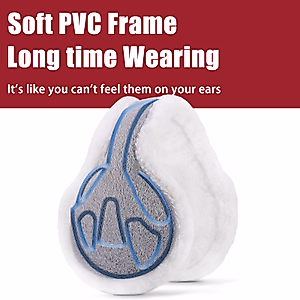 GERGELLA Plush Ear Muffs Winter for Women, Warm Ear Warmers for Cold Weather Plush Earmuffs Soft Cute Foldable Light Grey