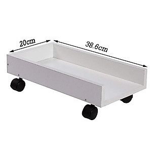 YGCBL Multifunction Portable Hand Trucks,Trolleywood Platform Dolly Transport Roller Dollies Solid Wood 3-Sided Guardrail Movable Base Universal Wheel 40Kg Capacity, 7 Colors,White