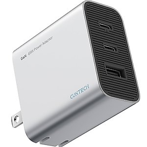 CUKTECH 65W USB C Charger, GaN III Fast Charger, PPS 3-Port Fast Compact Foldable for MacBook Pro/Air, Tablet, Galaxy S24, Dell XPS 13, Note 20/10+, iPhone 15/Pro, Switch, Steam Deck, Pixel and More