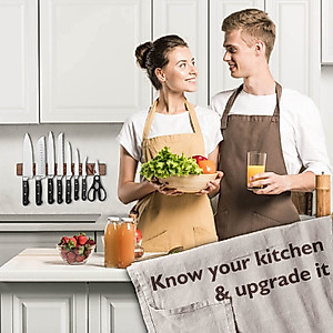 Faivykyd Acacia Wooden Magnetic Knife Holder for Wall, 16 Inches No Drill Knife Magnetic Strip - Kitchen Sign, Knives Rack, Kitchen Decor, Magnetic Utensil Holder, Housewarming Gifts