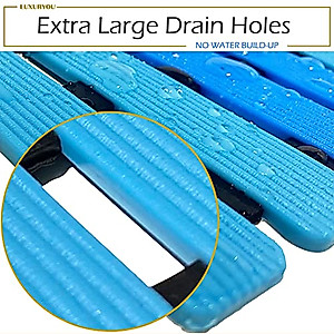 LuxurYou Non Slip Bathtub Mat | Double-Layered Shower Floor Mat with Suction Cups | EZ-Dry Construction | Non-Toxic, BPA, Latex, Phthalate, PVC Free (Wave)