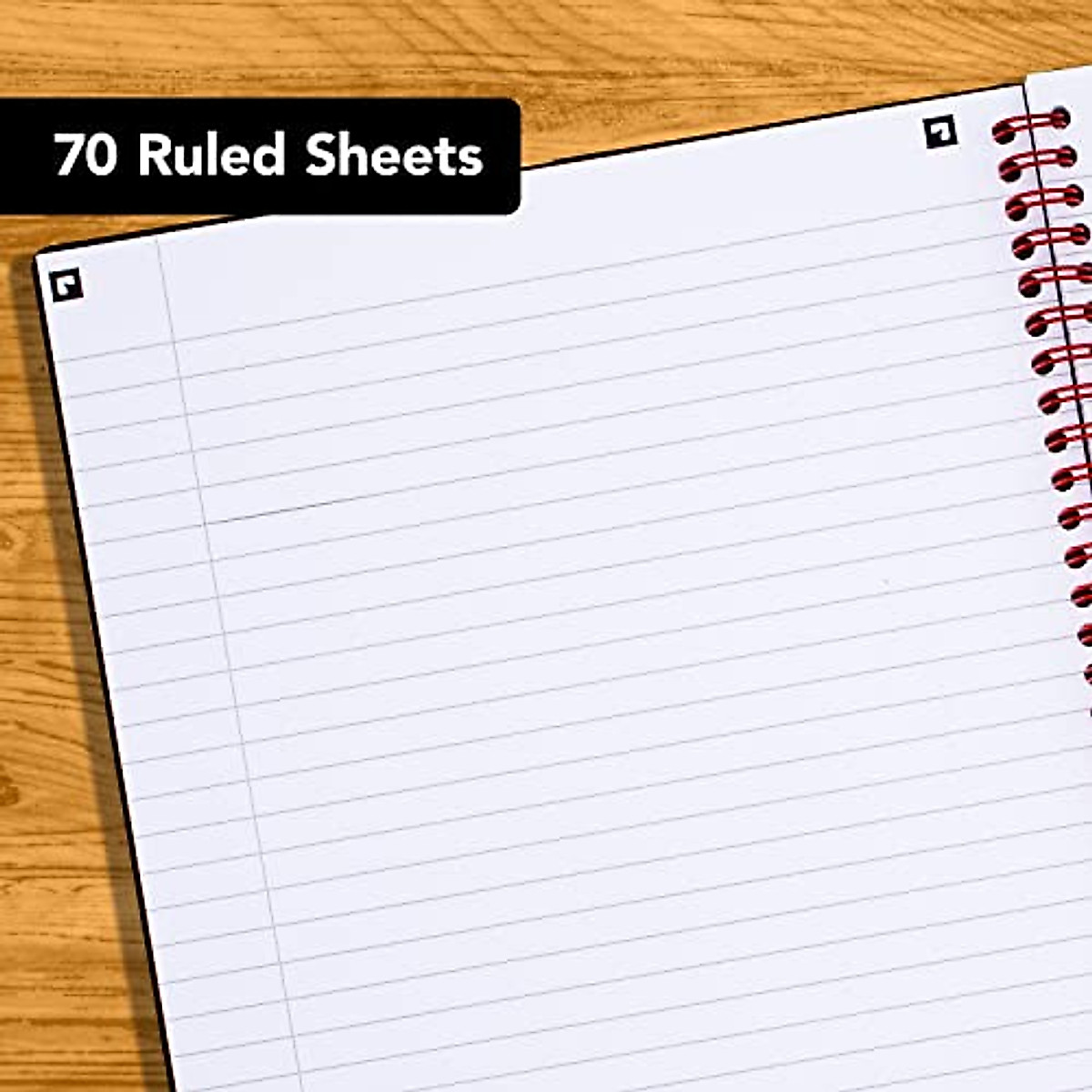 Black n' Red Business Notebooks, 3 Pack, Soft Cover, Twin Wire, 70 Sheets, 11" x 8-1/2", Black (400161060)