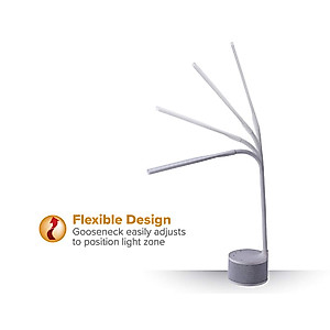 Bostitch LED Dimmable Desk Lamp with Bluetooth Speaker & USB Port, Energy Efficient, 5.5W, Natural Daylight, White (VLED1817WHITE-BOS)