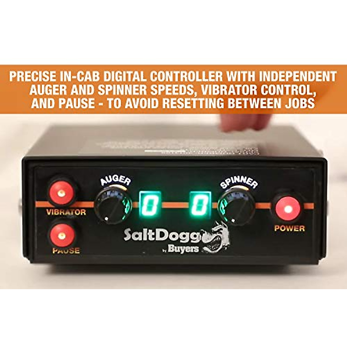 Buyers Products SHPE0750 SaltDogg 0.75 Cubic Yard Electric Poly Hopper Spreader With Standard Chute, Black