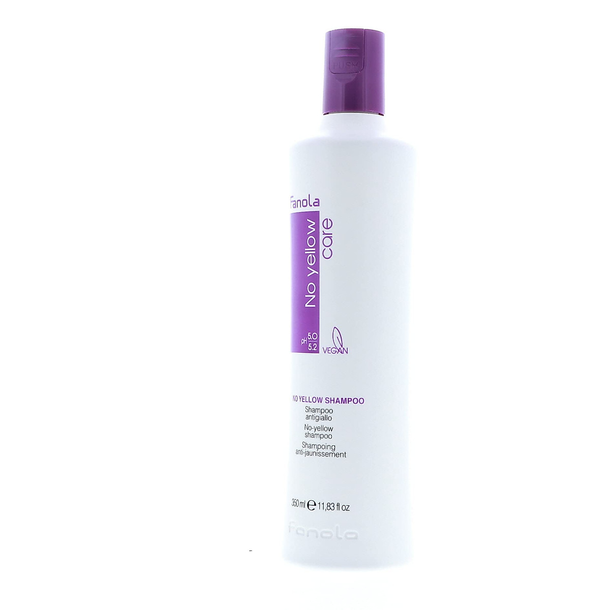 Fanola No Yellow Shampoo With Purple Violet Pigments To Eliminate Unwanted Yellow Tones & Brassiness In Platinum, Light Blonde, Gray, Bleached, or Highlighted Hair 11.83oz