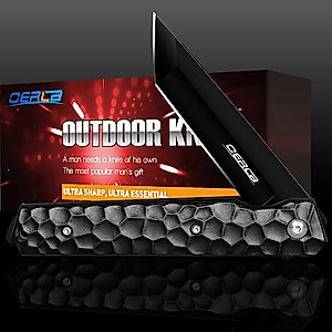 OerLa EDC Pocket Folding Knife - Warrior Series - 5Cr13Mov - Ball Bearing Quickly Open - 3.54" Blade (Black)