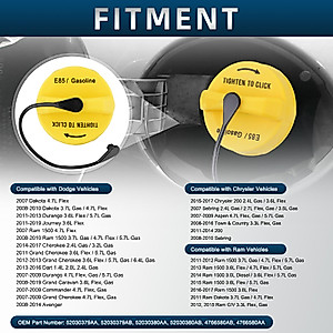 Fuel Tank Cap Gas Cap Compatible with Dodge Jeep Chrysler, 2011-2019 Journey, 2014-2017 Cherokee, 2011-2013 Grand Cherokee，2008-2019 Grand Caravan Replace# 52030379AB