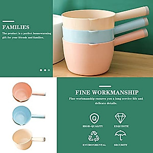 Hemoton 3pcs Long Handle Water Ladle Garden Water Scoop Watering Flower Water Ladle Water Dipper Spoon Bath Ladle Scoop for Home Garden Tea Ceremony Bathroom Sauna Light (As Shown)