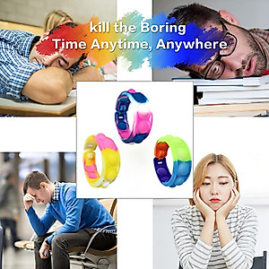 TOMOIN 30PCS Party Favors Pop Bracelets Fidget Toy Bracelet Multicolor Stress Relief Finger Press Halloween christmas Gift