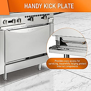 HOCCOT 36” Gas Range Stove with 2 Burners and 24” Griddle Cooktop, Freestanding Commercial Natural Gas Restaurant Range Stainless Steel w/Standard Oven & Cast Iron Grate, 135,000 BTU Total