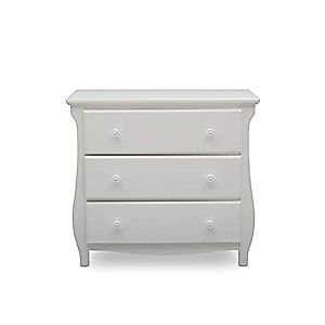 Delta Children Lancaster 3 Drawer Dresser with Changing Top, Greenguard Gold Certified, Bianca White