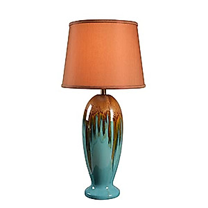 Kenroy Home 32366TEAL Tucson End Table Lamp, Teal Ceramic Glaze Large