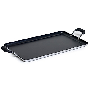 IMUSA USA, Black IMU-1818TGT Soft Touch Double Burner/Griddle, 20" X 12"