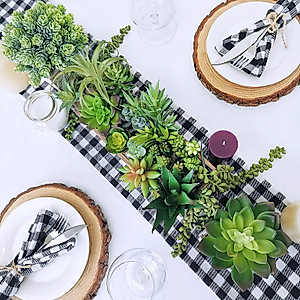 Winlyn 15 Pcs Artificial Succulents Unpotted Bulk Small Faux Succulent Plants Hanging Succulents Hops Aloe for Succulent Garden Wreath Floral Arrangement Indoor Outdoor Green Decor