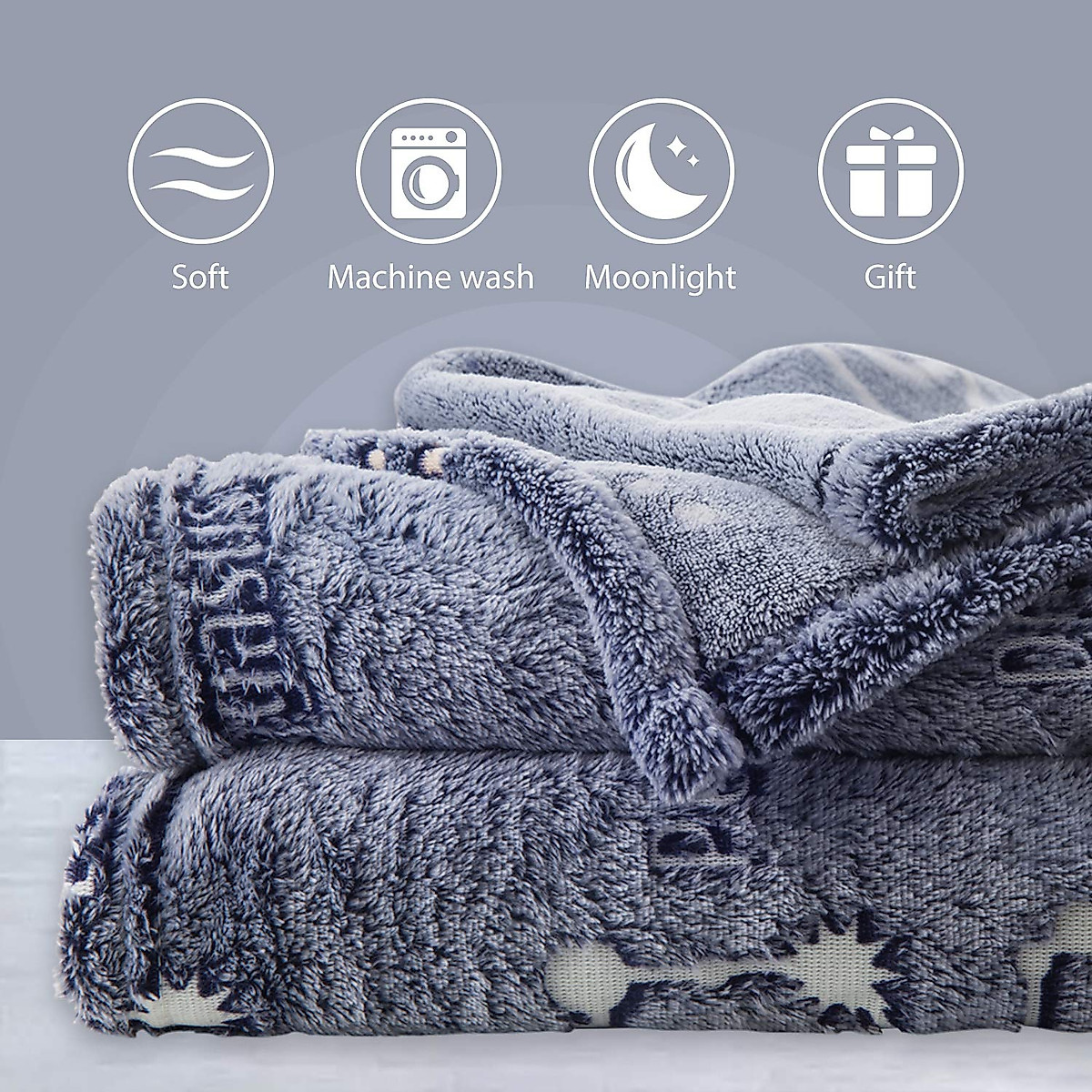 Kanguru Glow in The Dark Constellation Blanket, Christmas Thanksgiving Blanket Gifts for Birthday Kids Women Girls Boy Best Friend