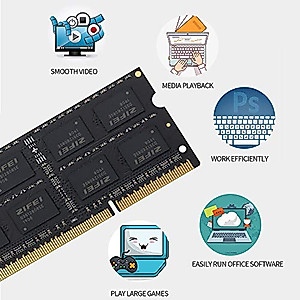 ZIFEI ram Memory DDR3 DDR3L 8GB 1333MHz PC3L-10600 Dual Rank 2Rx8 1.35V CL9 204-Pin SODIMM Module Notebook Memory for laptops Compatibel with Intel AMD and Mac Computer