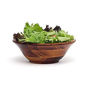 Lipper International Flared/Footed Bowls, 7-Inch, Cherry Finish, Pack of 4