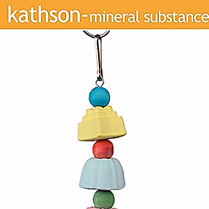 kathson Bird Cuttlebone, Parakeet Beak Stone Mineral Lava Blocks Trimming Chew Toys Pumice Stones for Conures Cockatiels Parrots Budgies and African Gray (2 Pack)