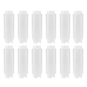 Creative Mark Cylo FIFO Squeeze Bottle Refillable Clear Tip Silicone Dispenser for Paint, Epoxy and Color Mixing - 20 oz. - 12 Pack