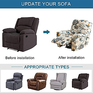 HAOYONG Recliner Slipcovers Stretch Lazyboy Recliner Cover 4 Pieces Covers for Recliners 1 Seat Recliner Couch Covers with Side Pocket Furniture Protector for Living Room