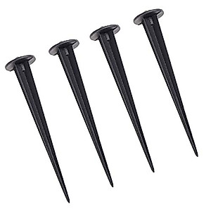 Uonlytech 4pcs Light Stake Universal Outdoor Spikes Lighting Outlet Light Lawn Stakes with M5 Screw Black for Yard Lawn Pathway Garden Patio Walkway Outdoor (Black)