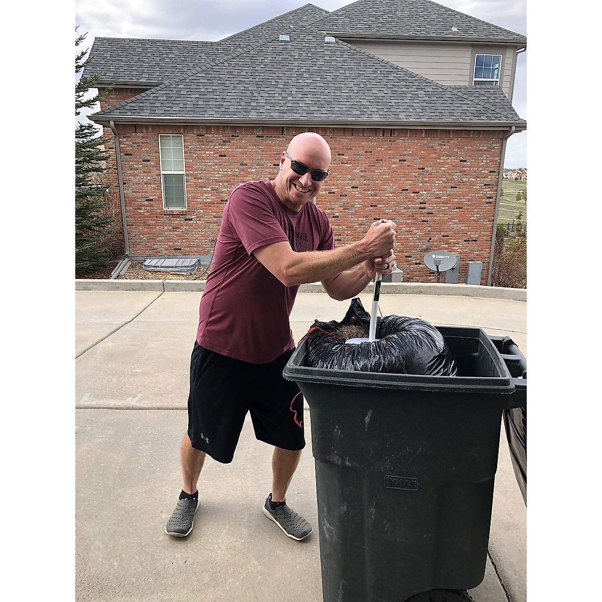 TAMP-IT Manual Trash Compactor, 24"L x 7"W, Safely Free Up Space in Trash Cans & Bins and Recycling