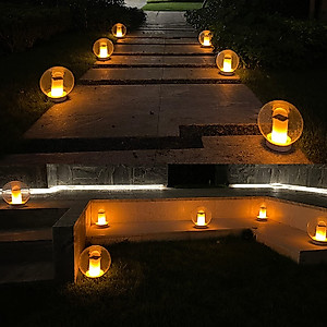 Floating Pool Lights, Solar Flame Lights Flickering IP68 Waterproof Ball Night Lights, Outdoor Lantern Landscape Decoration Lamp for Pool, Pond, Event, Party, Garden(2pcs)