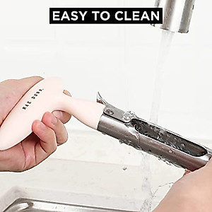 Rae Dunn Stainless Steel Corer - Easily Removes Cores and Pits from Apples, Pears, Peppers, Pineapples, and More, White