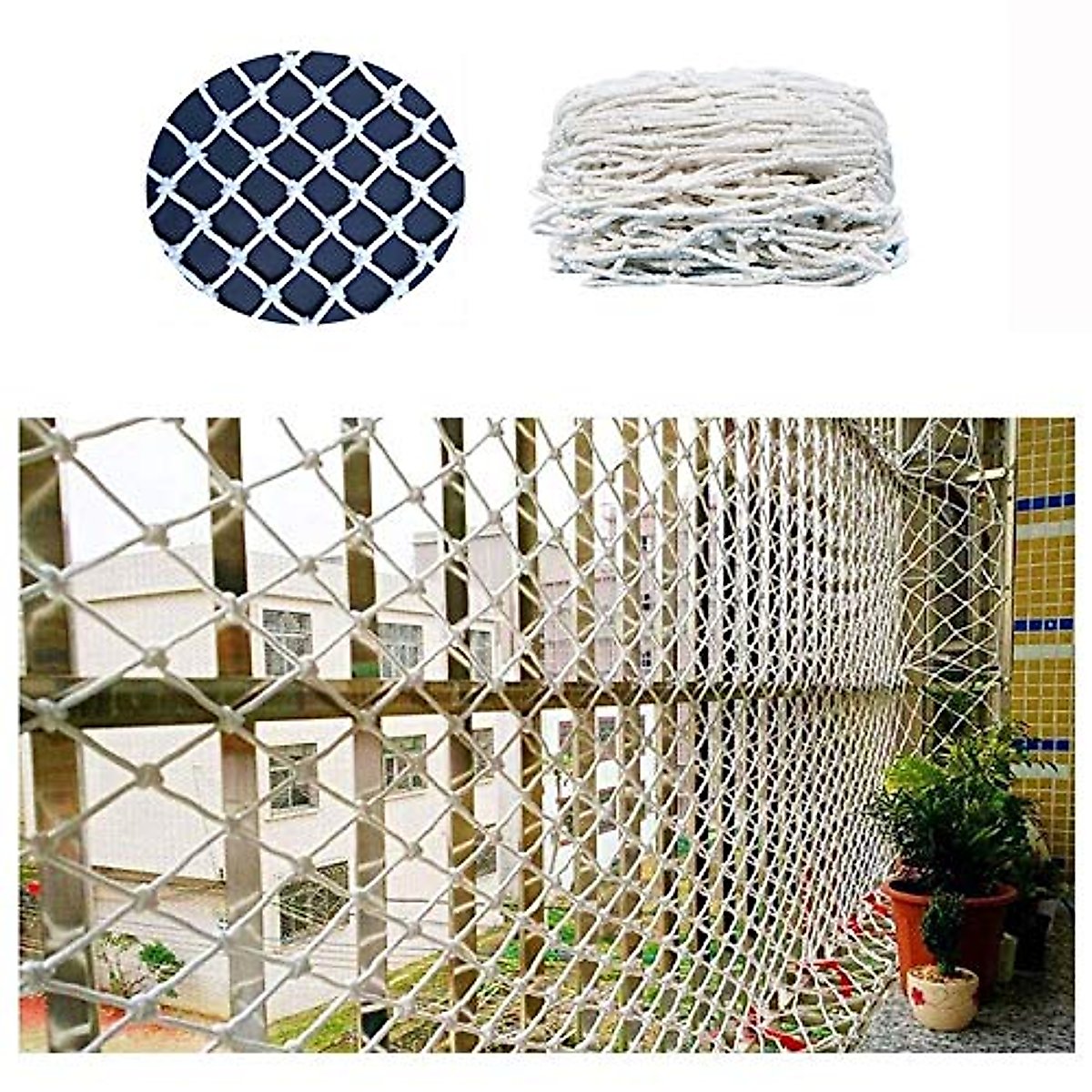 MAGFYLY Banister Guard net Balcony Protection Net, Cat Net, for Stair Anti-Fall Net Children Safety Net Construction Construction Nylon Rope Net Goods Net Outdoor Partition Fence Net 2m 3m