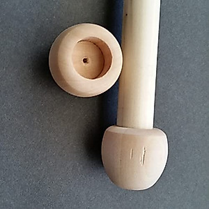 Finial Dowel Cap End 1 1/2" x 3/4" hole wooden (Package of 2) 1-1/2 in diameter Unfinished Wood Dome 3/4" dowel hole