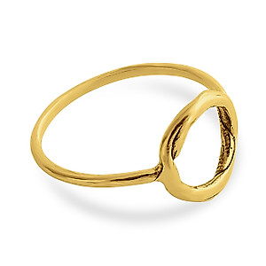 Azaggi Sterling Silver Handcrafted Mediun Karma Ring (gold-plated-silver, 6)