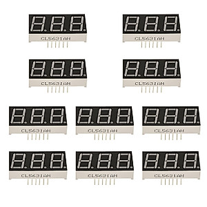 Bettomshin 20Pcs LED Digital Tube Common Cathode 12 Pin 3 Bit 1.48 x 0.75 x 0.31inch(LxWxH) 0.56" Red Display Digital Tube 5631A