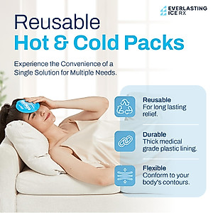 Reusable Hot and Cold Gel Ice Packs for Injuries - 7 Pack Variety Gel Ice Pack Set - Hot and Cold Therapy Solution for Injuries, Cold Packs for Pain Relief - Ice Packs for Injuries Reusable