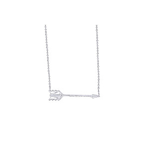 Round Cubic Zirconia Arrow Pendant Necklace 14k White Gold Over Sterling Silver with 16" Chain