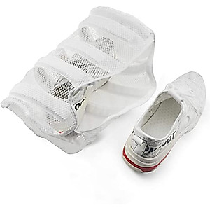 Shoe Washing and Dry Bags for Laundry Machines - SOOHAO Pack of 2 Sneaker Mesh Laundry Bags with Bumper Protectors for Canvas Shoes, Nike, Adidas, Sneakers, Knitted Sock Shoes and Delicates