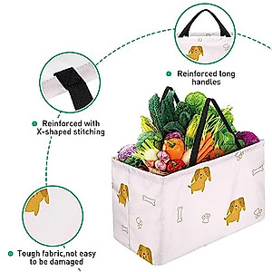 Funny Animal Print Large Capacity Laundry Organizer Tote Bag - Reusable and Foldable Oxford Cloth Shopping Bags