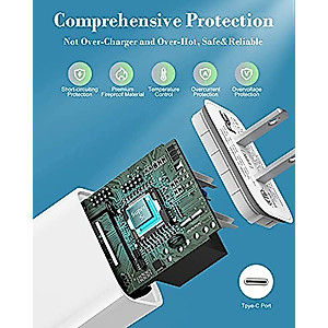 [Apple MFi Certified] iPhone Fast Charger, Veetone 2 Pack 20W USB C Power Delivery Wall Charger Plug with 6FT Type C to Lightning Quick Charge Sync Cable for iPhone 14/13/12/11/XS/XR/X/SE/iPad/AirPods