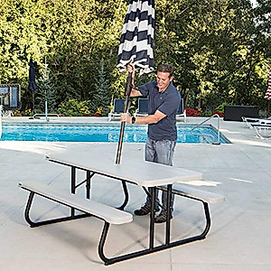 Lifetime 260265 6-Foot Classic Folding Picnic Table, Gray