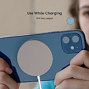 TALK WORKS Magnetic Fast Charge Cord Compatible w/iPhone 15/15 Pro/15 Pro Max, 14/14 Plus/14 Pro/Max, 13/Mini/Pro/Max, 12/Mini/Pro/Pro Max MagSafe Phone Cases -6' USB-C Cable, No Wall Adapter (White)