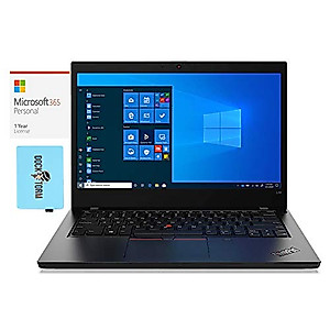 Lenovo ThinkPad L14 Home and Business Laptop (Intel i7-10510U 4-Core, 16GB RAM, 256GB SSD, Intel UHD Graphics, 14.0" Full HD (1920x1080), WiFi, Bluetooth, Win 10 Pro) with MS 365 Personal, Hub