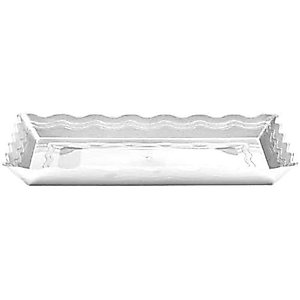Plastic Rectangular Wave Serving Tray - 9"x13" | White | 1 Pc