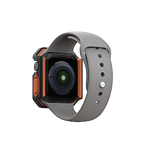 URBAN ARMOR GEAR UAG Compatible Apple Watch Case, 40mm, iWatch Series 6/5/4/SE 2/SE, Civilian Rugged Protective TPU Bumper Case, Black/Orange